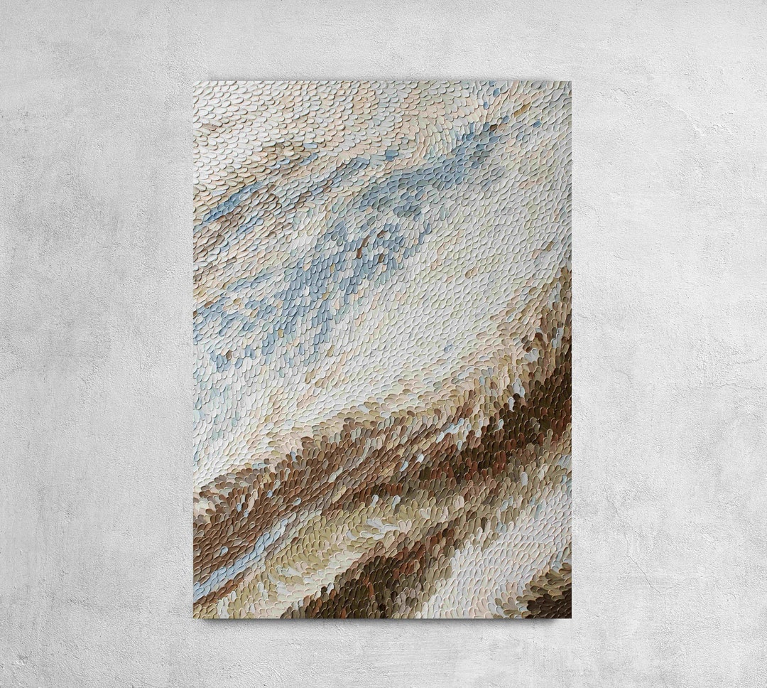 Textured Blue Brown Wall Art | Textured Brown Blue Painting | Textured ...