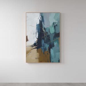 Teal Abstract Painting | Original Canvas Art | Dark Teal Wall Art ...