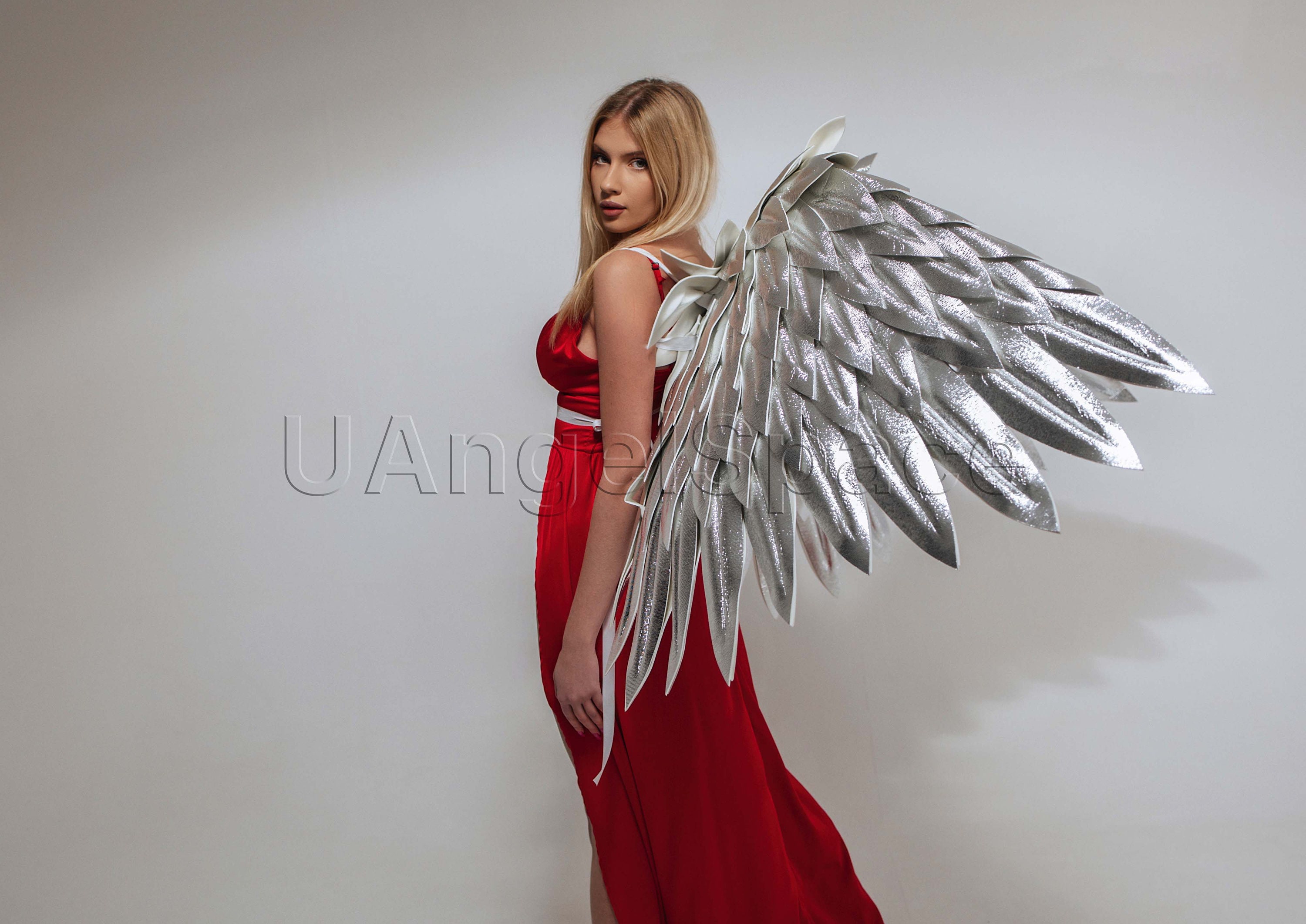 Big Moveable Wings Silver Angel Costume Silver Color Wings - Etsy