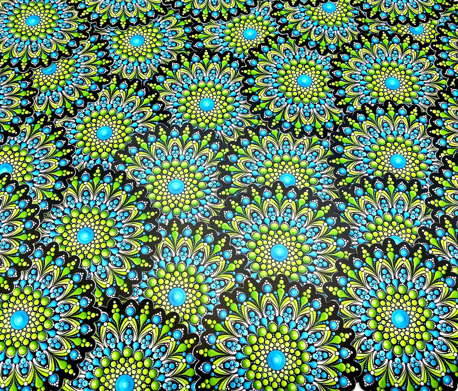 Vinyl Sticker Mandala Weatherproof, Sticker Dot Painting, Water Bottle ...