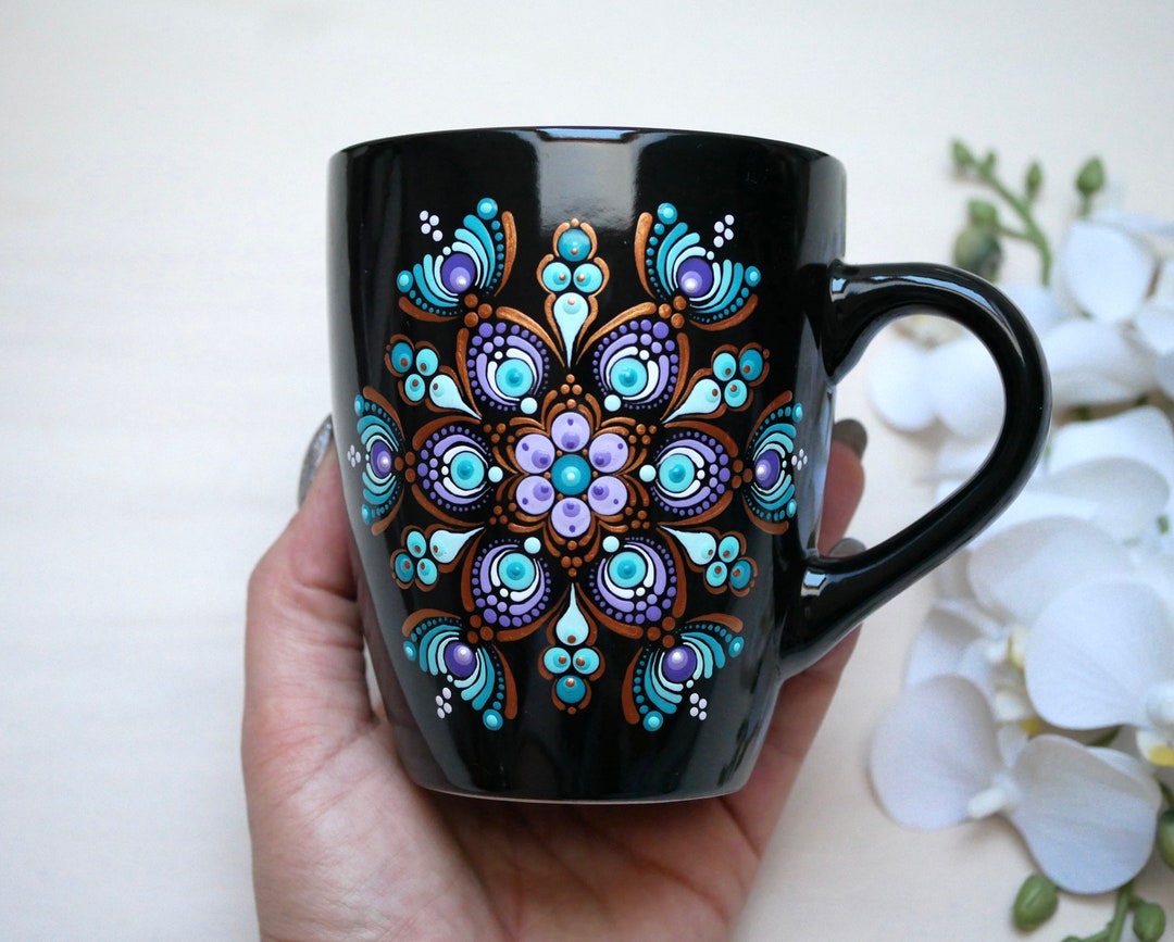 Mandala Coffee Mug Hand Painted, Ceramic, Favorite Mug, Special Gift - Etsy