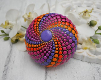 Mandala Stone, Big, Hand Painted - Etsy