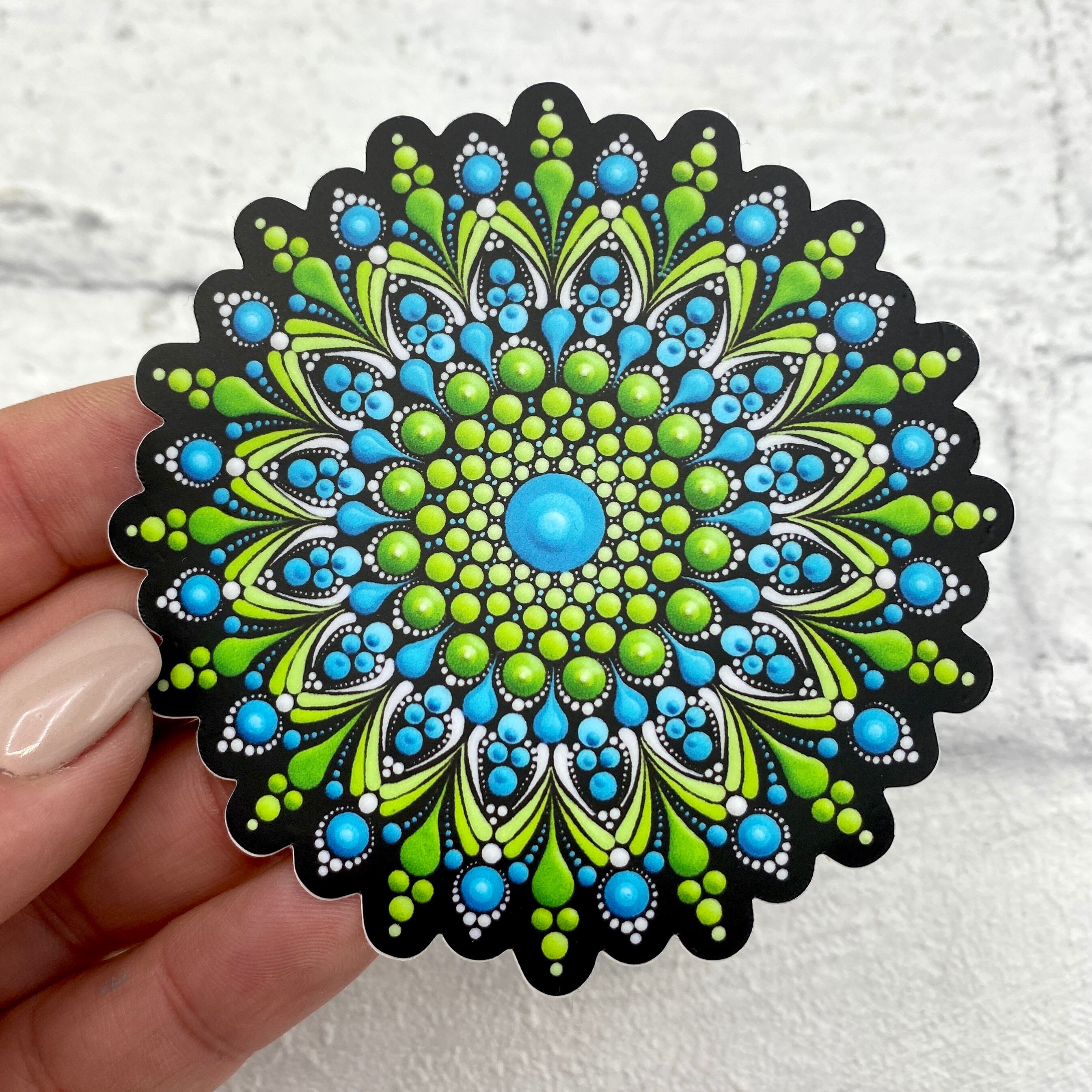 Vinyl Sticker Mandala Weatherproof, Sticker Dot Painting, Water Bottle ...