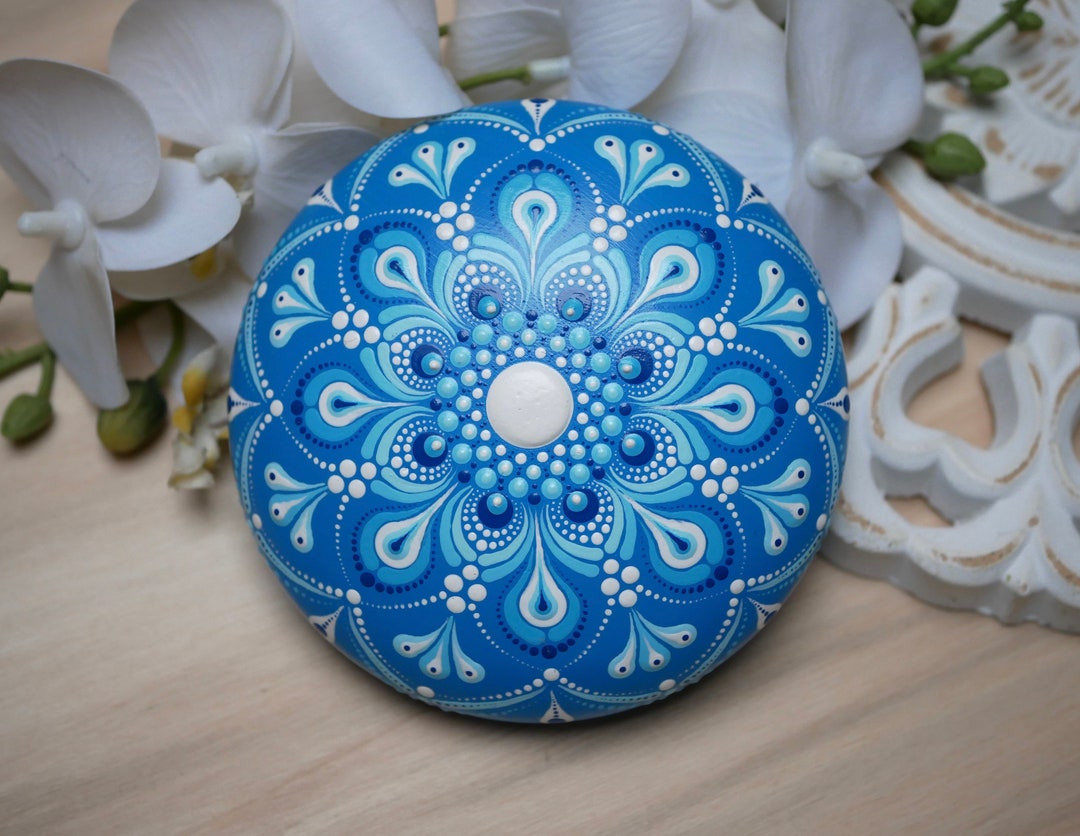 Mandala Stone Hand-painted Decoration Painted Stones Dot Art - Etsy