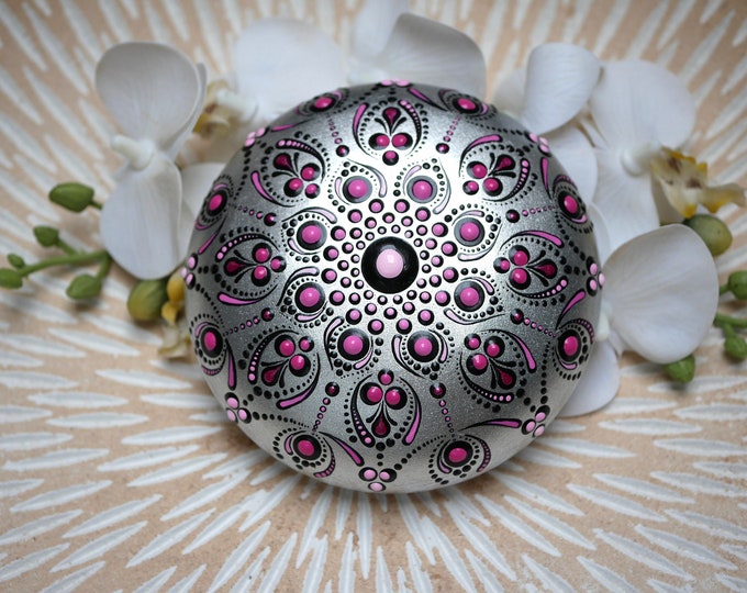 Mandala Stone Hand-painted, Artificial Stone, Mandala Art, Dot Art ...
