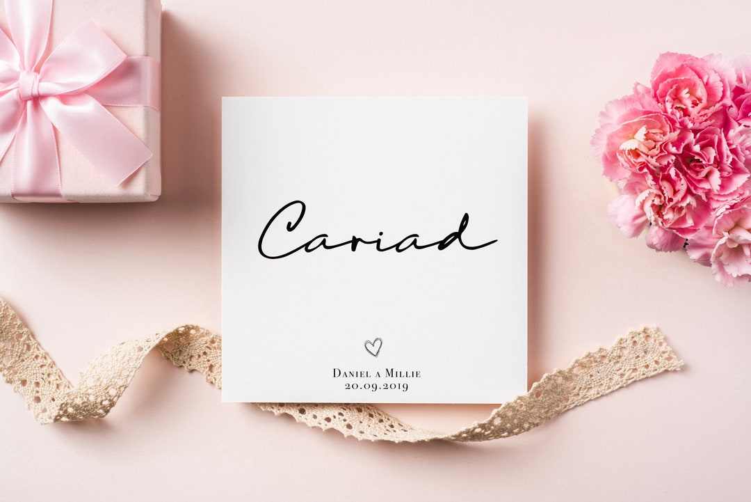 Personalised Welsh Cariad Greeting Card, Welsh Greeting Card, Welsh ...