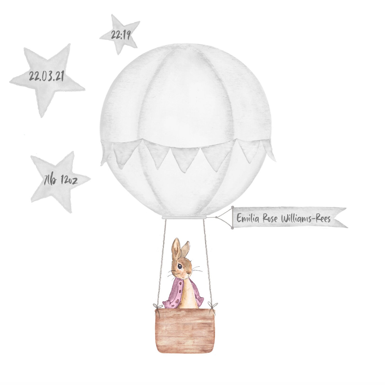 Personalised Pink Peter Rabbit New Baby Girl Card New Baby - Etsy UK