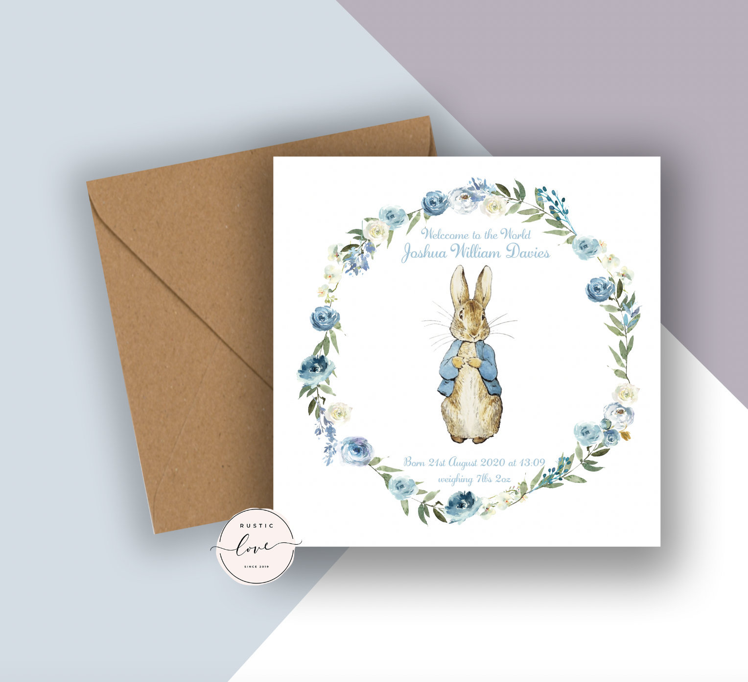 Personalised Peter Rabbit New Baby Card New Baby Baby Boy - Etsy UK