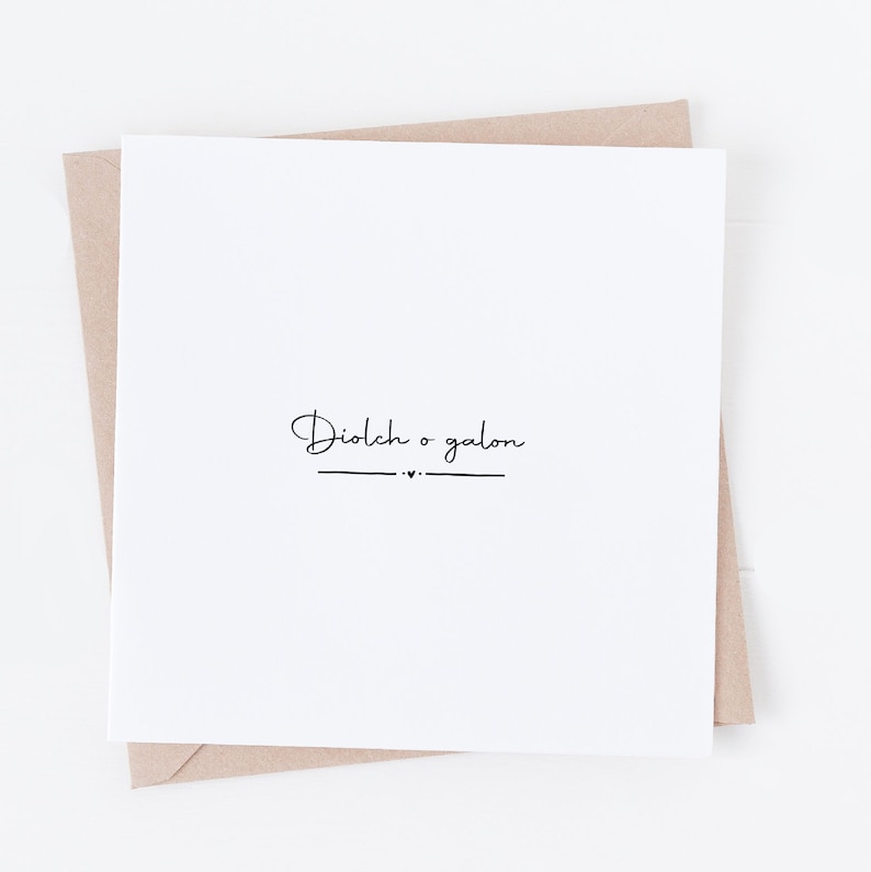 Welsh Thank You Card, Diolch O Galon Card, Welsh Greeting Card, Friend ...