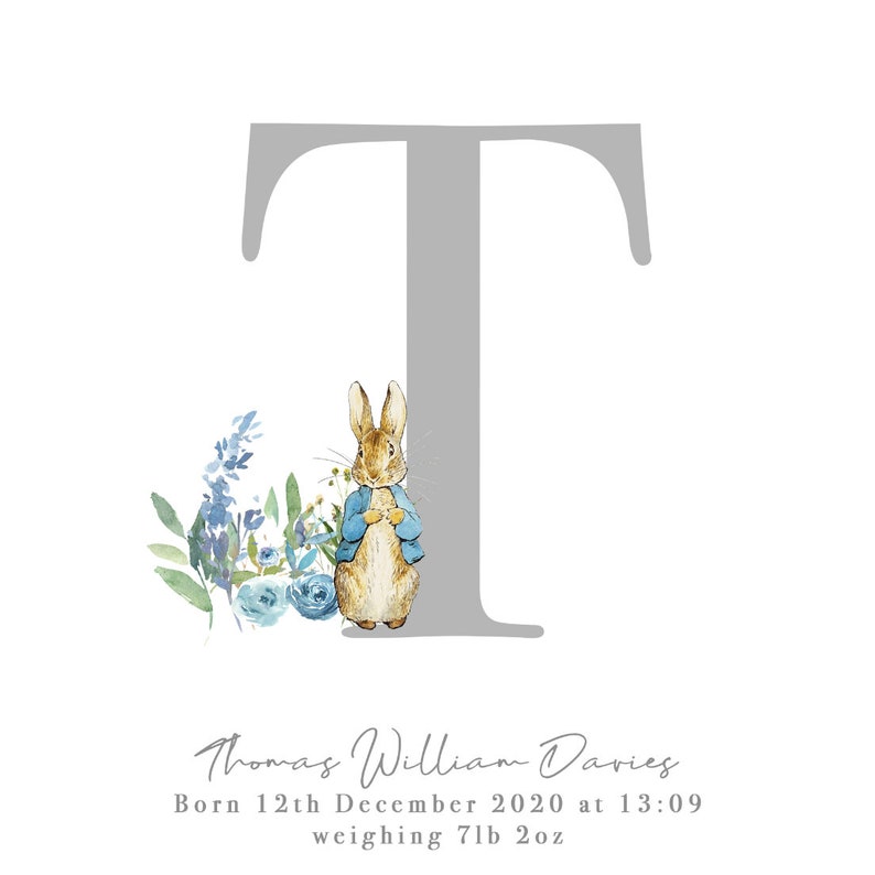 Personalised Peter rabbit new baby card new baby baby boy | Etsy