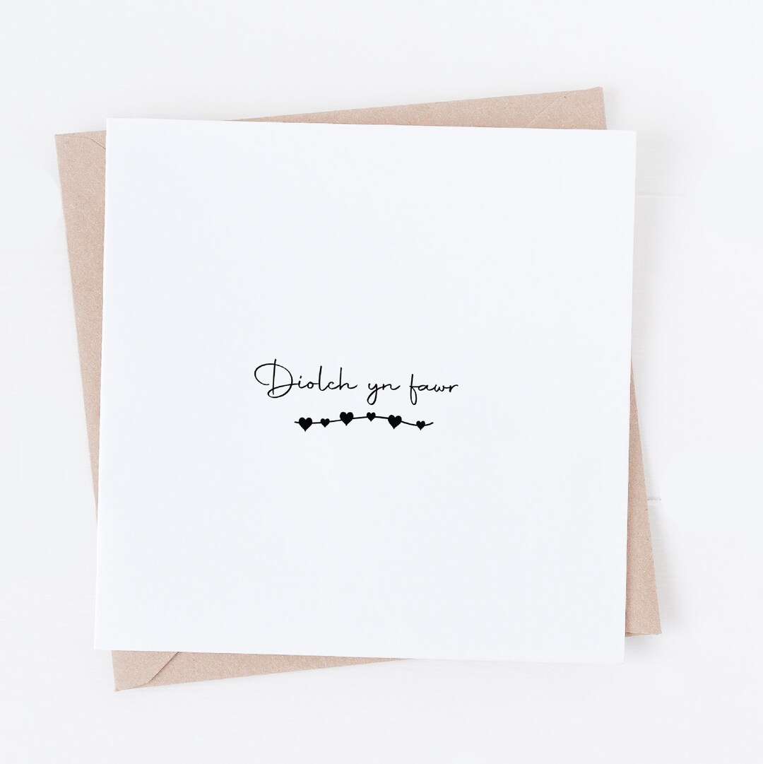 Welsh Thank You Card, Diolch O Galon Card, Welsh Greeting Card, Friend ...
