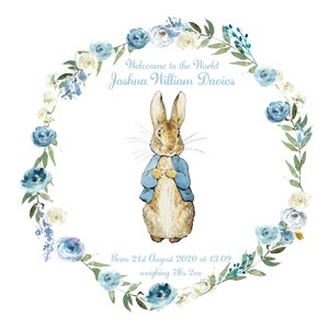 Personalised Peter Rabbit New Baby Card, New Baby, Baby Boy ...
