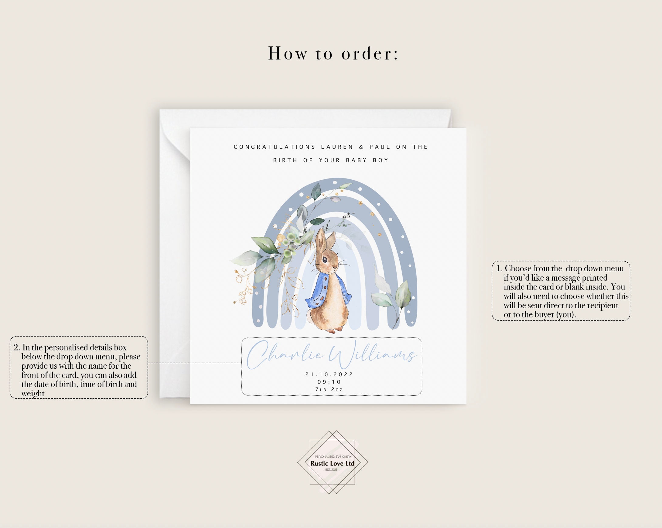 Personalised Peter Rabbit New Baby Card New Baby - Etsy UK