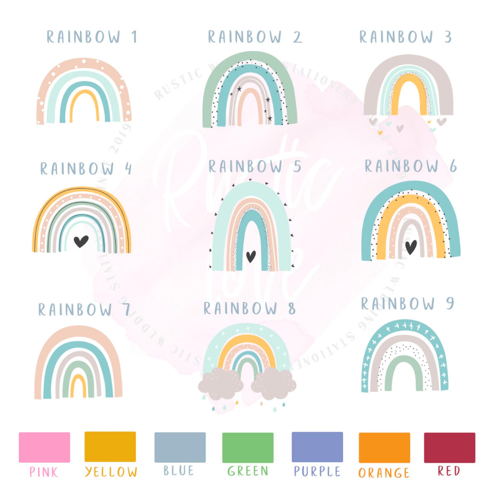 Personalised Rainbow Birthday Card With Name 9 Different | Etsy UK