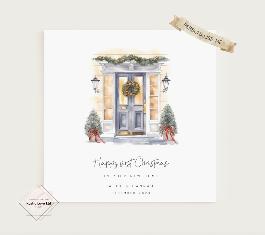 Personalised Christmas Card First Christmas in Your New Home - Etsy UK