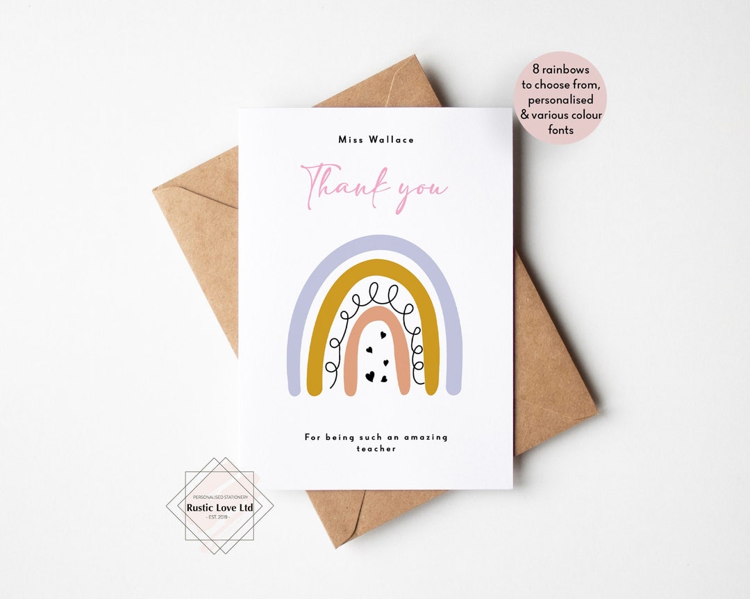 Personalised Teacher Card, Leaving School Card, End of School Card ...