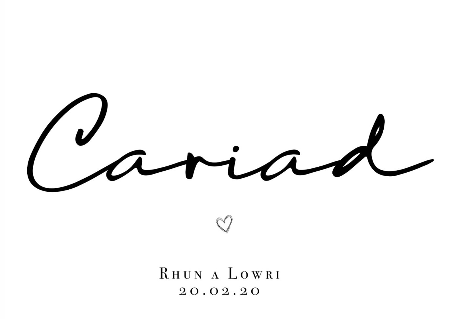 Welsh Cariad Print Wedding Gift New Home Gift Wedding Print | Etsy