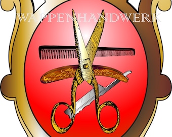 Barber Coat of Arms - Etsy