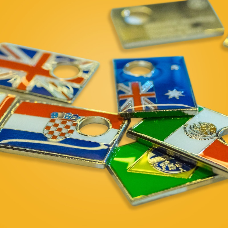 Flag Key Ring Charms - Etsy UK