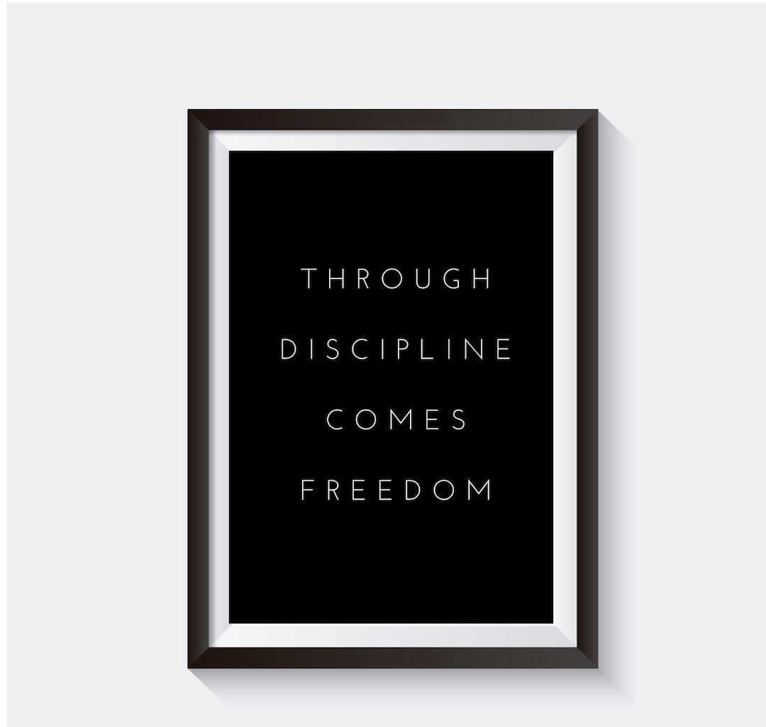Through Discipline Comes Freedom, Gym Wall Art, Jocko Willink Quote ...