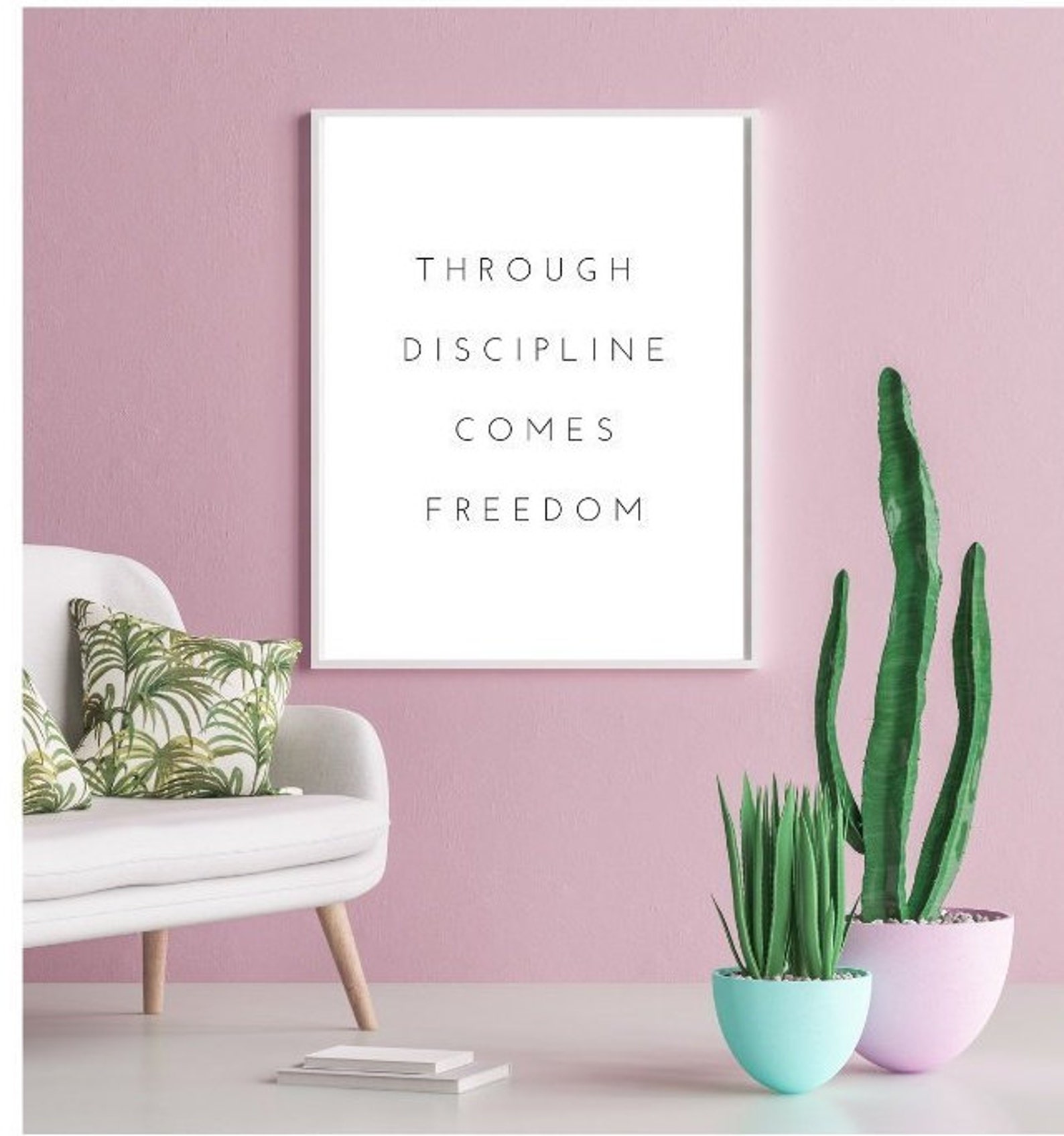 Through Discipline Comes Freedom, Motivation Wall Art, Home Decor Wall ...
