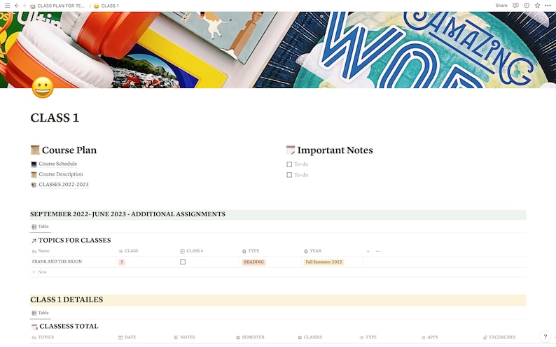 Notion Class Teacher Template Notion Planner for Teachers All in One Notion Template Notion ...