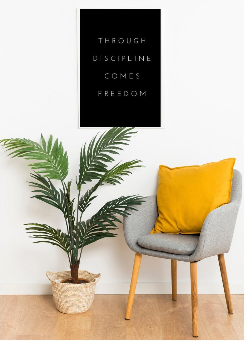 Through Discipline Comes Freedom, Gym Wall Art, Jocko Willink Quote ...
