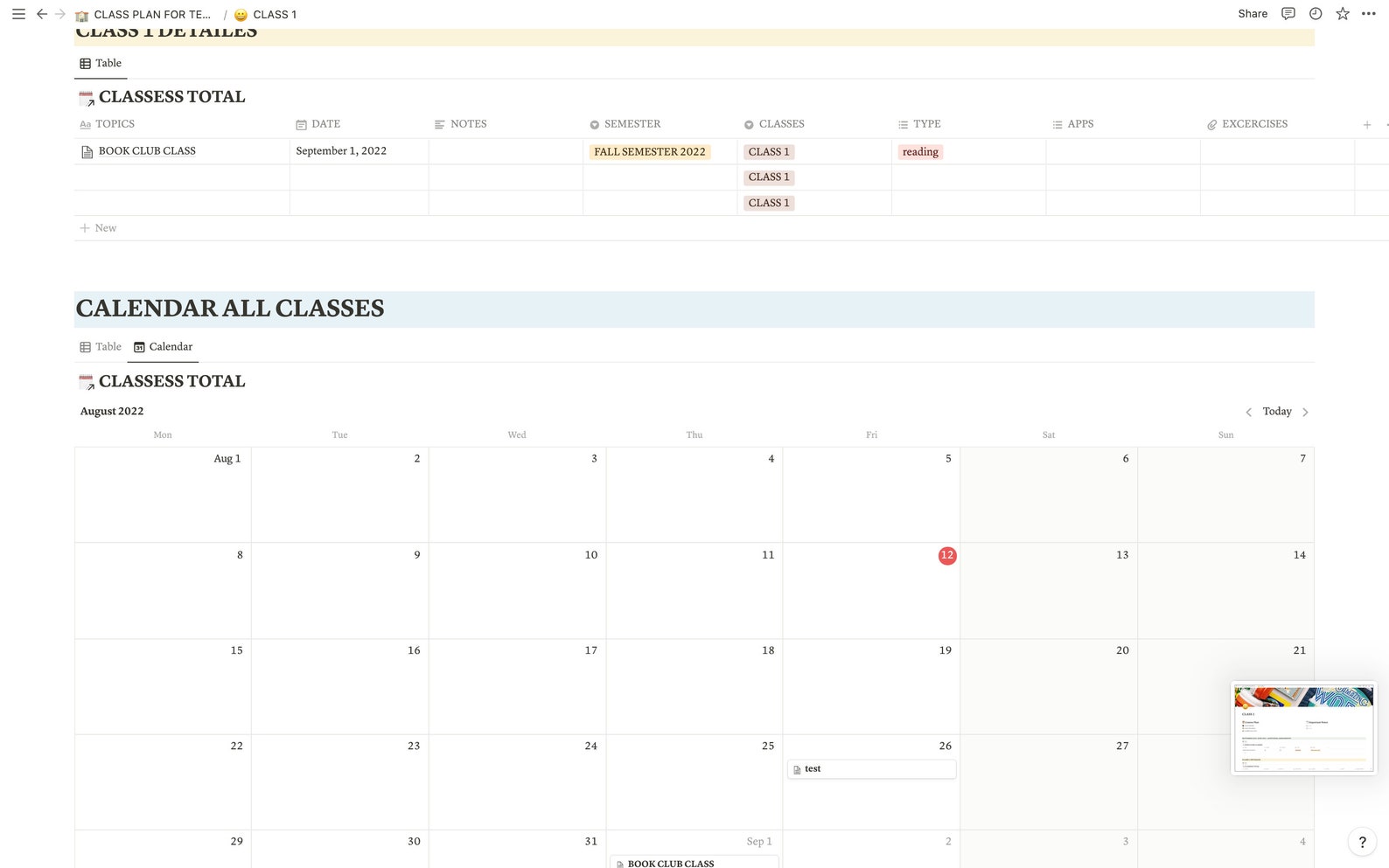 Notion Class Teacher Template Notion Planner for Teachers All in One ...