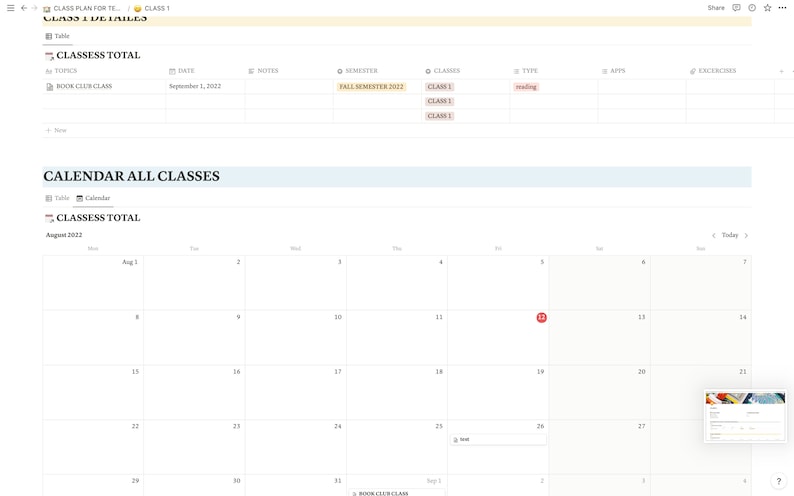 Notion Class Teacher Template Notion Planner for Teachers All in One ...