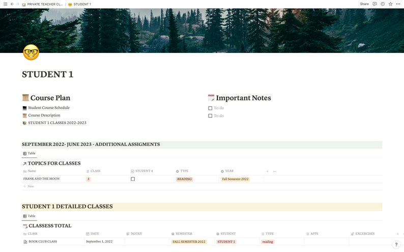 Notion Teacher Template Notion Planner All in One Notion Template ...