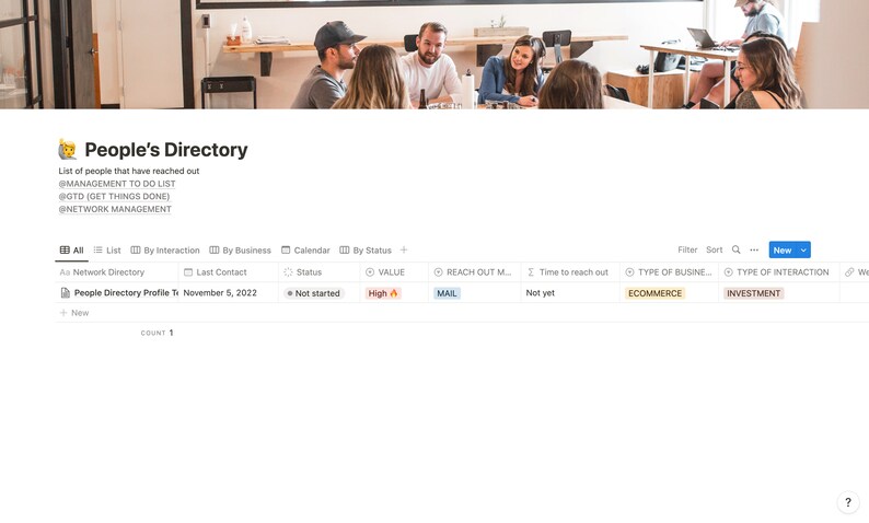 Notion Template for Network Management Notion CRM Template Notion ...