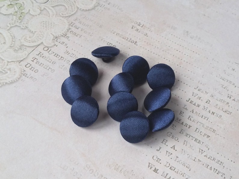 Blue Satin Fabric Buttons: Handmade Bridal Sewing Buttons - Etsy