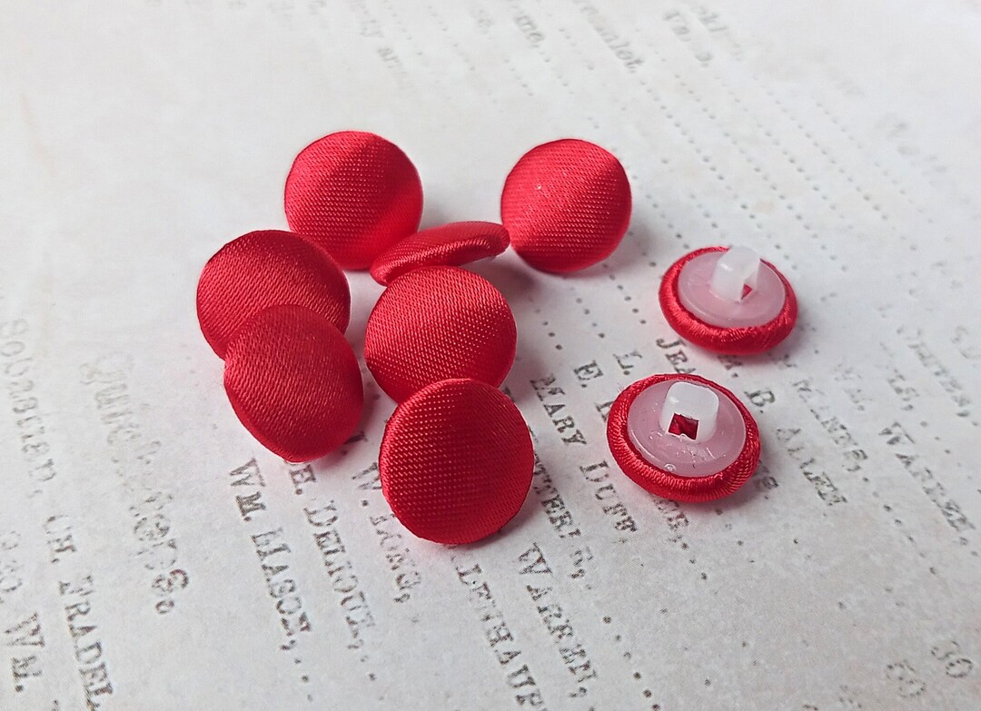 8 Sizes Red Fabric Satin Buttons Bridal Wedding Fabric Buttons Fabric ...