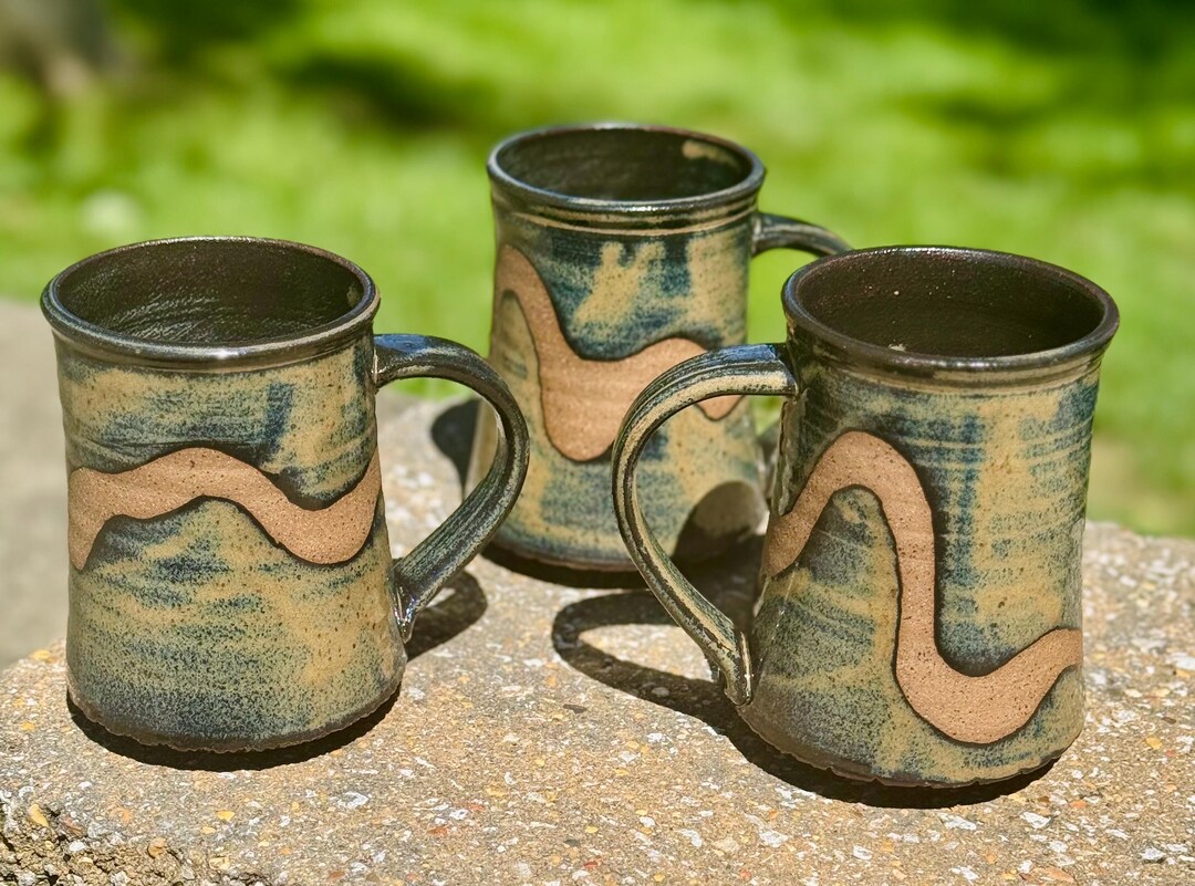 Handmade Ceramic Pottery Mug Tiger’s Eye and Dark Clay - Etsy