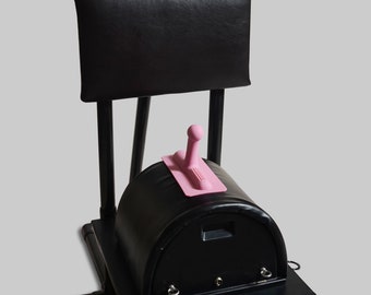 18th / 19th Century Chinese Humiliation Saddle on Large Solid Wood Foot ...