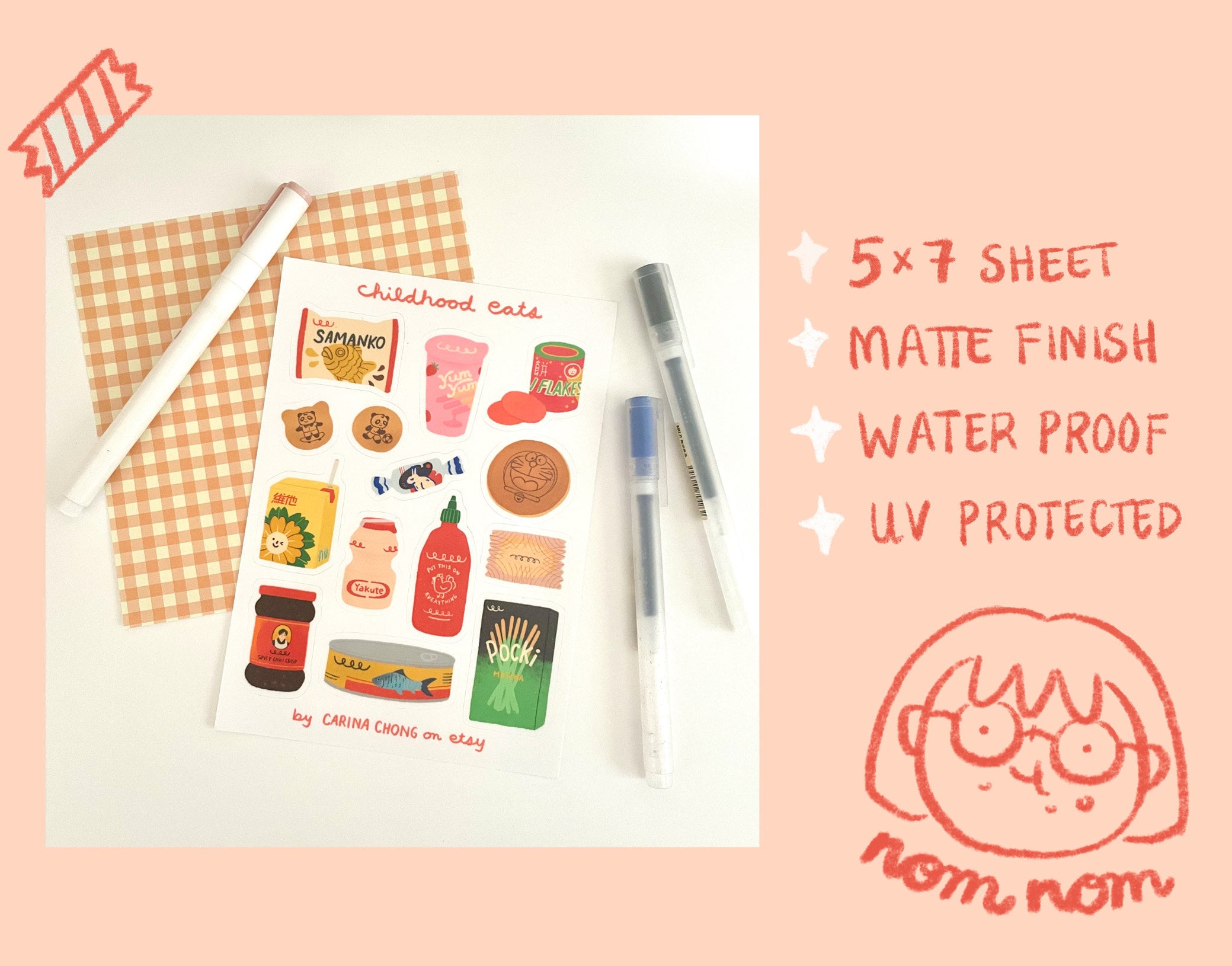 Childhood Eats Sticker Sheet Matte Vinyl 5x7 - Etsy