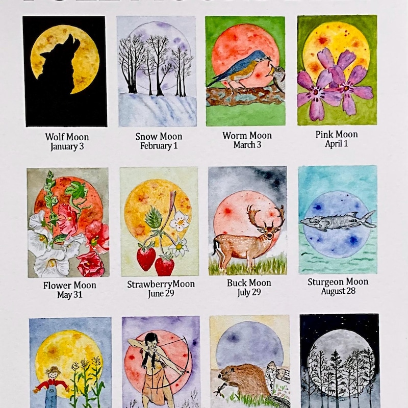 Full Moon Months Art - Etsy