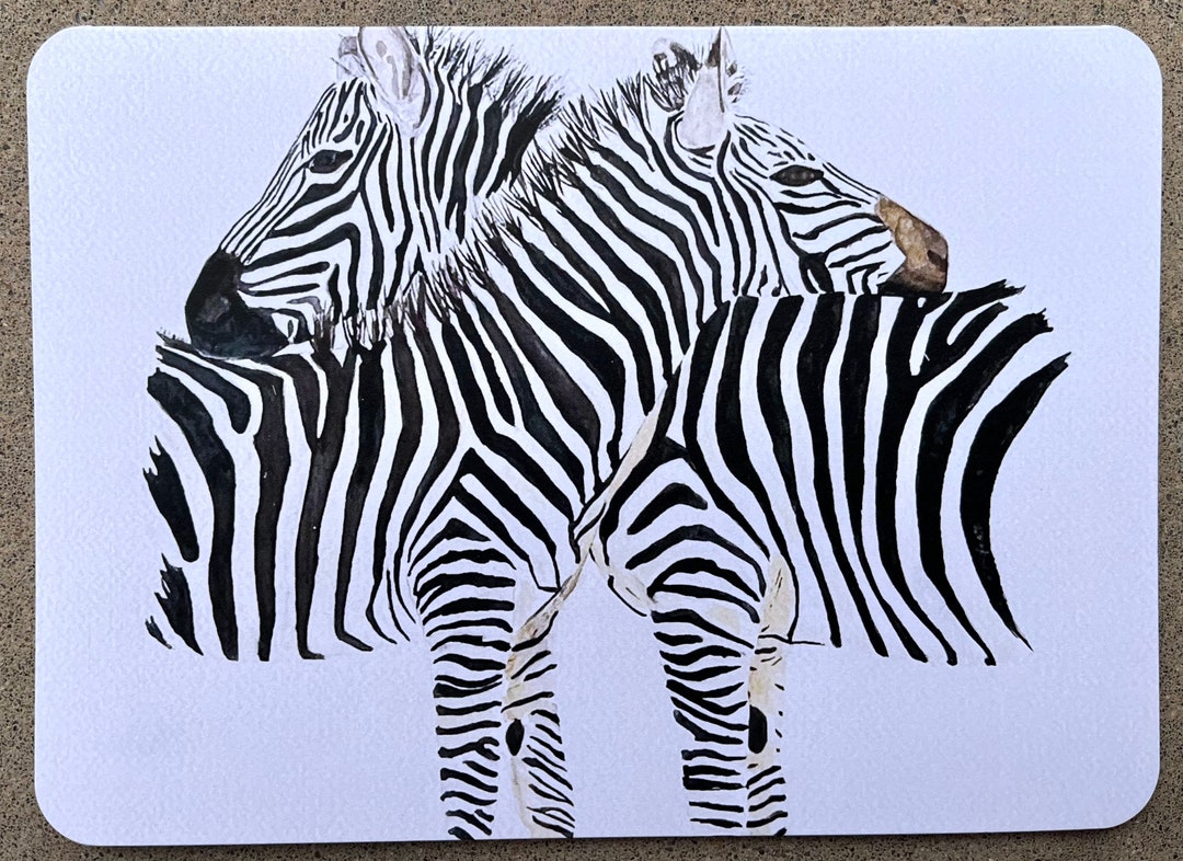 Zebra Blank and Folded Notecards, From Watercolor - Etsy