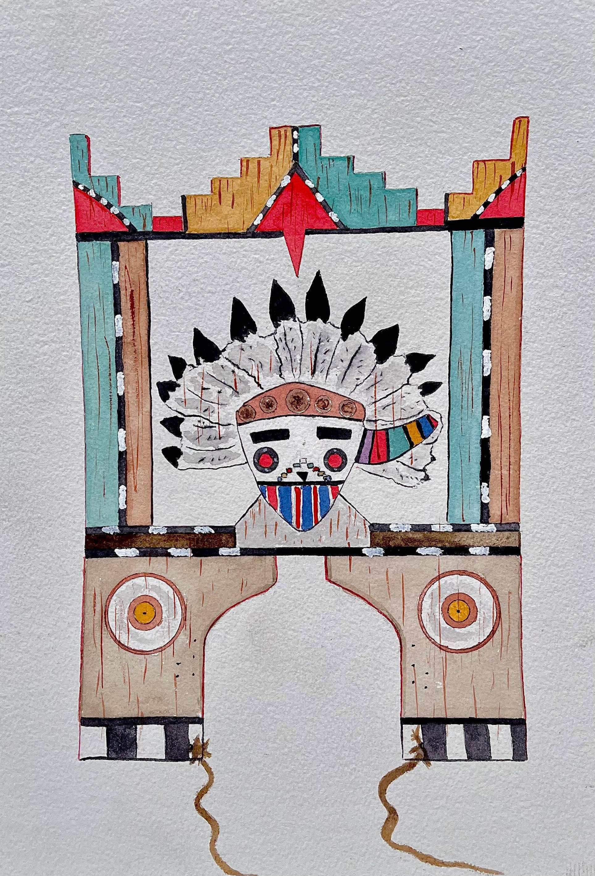 Native American Tablita, Original Watercolor - Etsy
