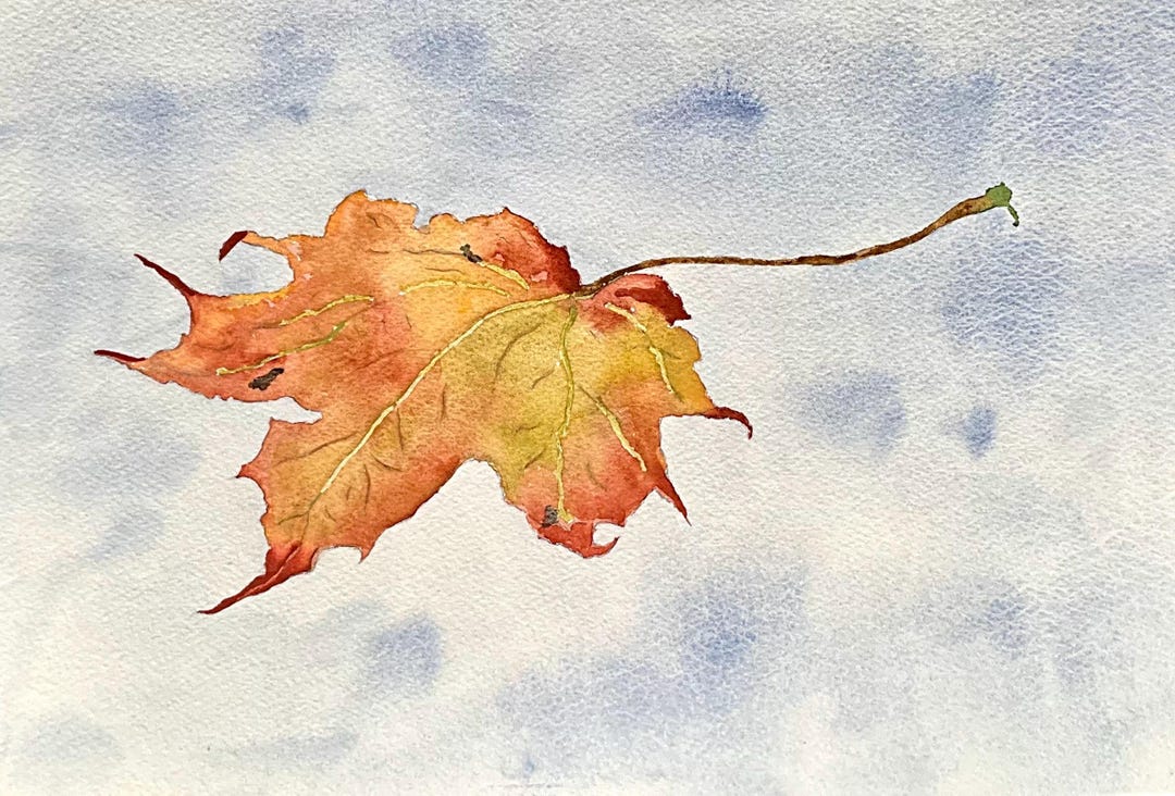 Autumn Leaf, Original Watercolor - Etsy
