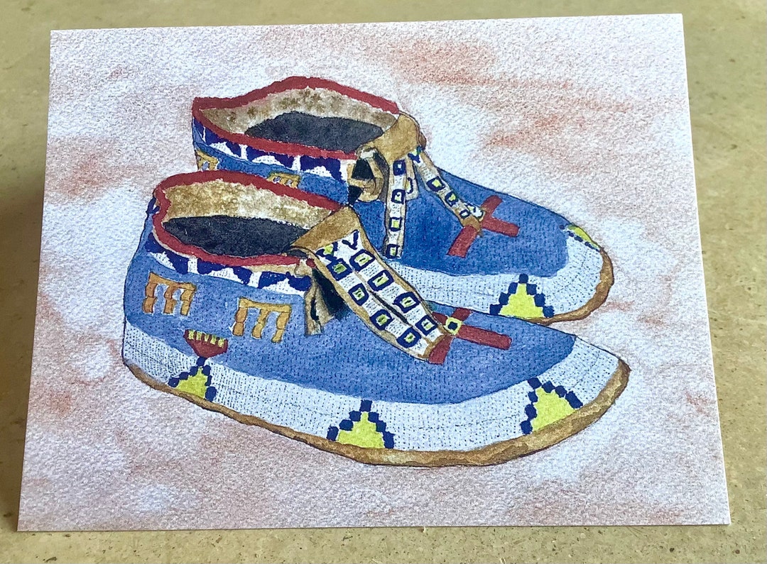 Blank Notecard, Ute Indian Moccasins - Etsy