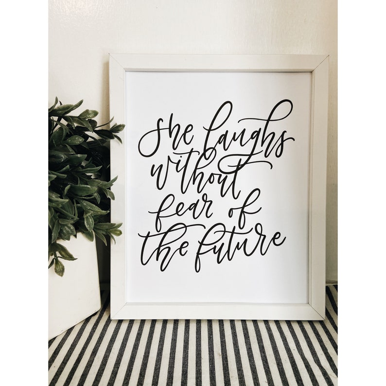 She Laughs Without Fear Of The Future Print Children's | Etsy She Laughs Without Fear Of The Future Print Children's | Etsy