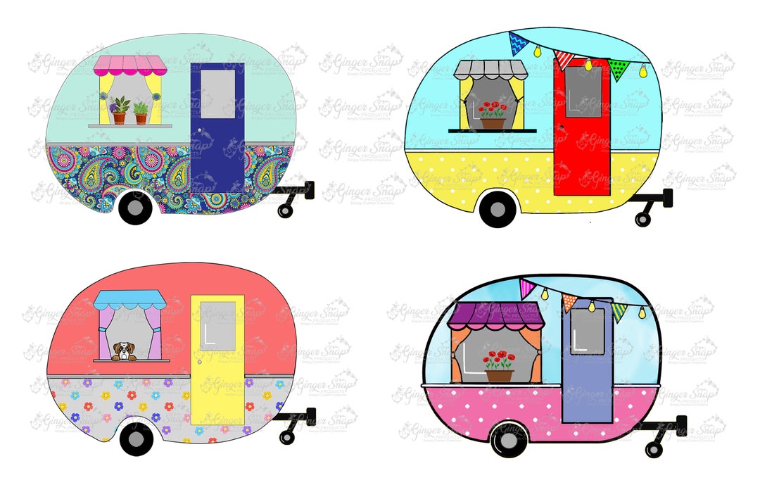 Happy Camper | Graphic | Retro Campers | Sublimation | JPEG | Digital ...