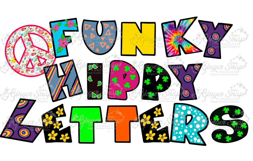 Tie Dye Doodle Alphabet | Hand Drawn Alphabet | Alphabet Digital ...