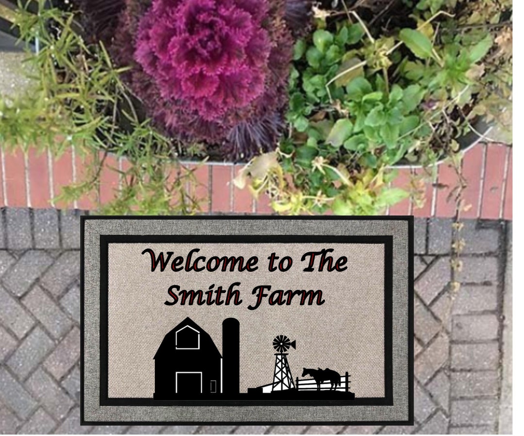 Custom Doormat-welcome Mat Farm Doormat-personalized Doormat Realtor ...