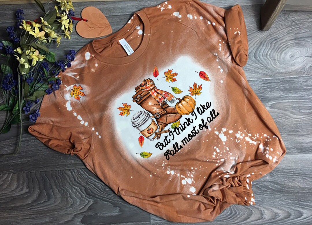 Bleached T-shirt, Fall Most of All, Distressed T-shirt,vintage T-shirt ...