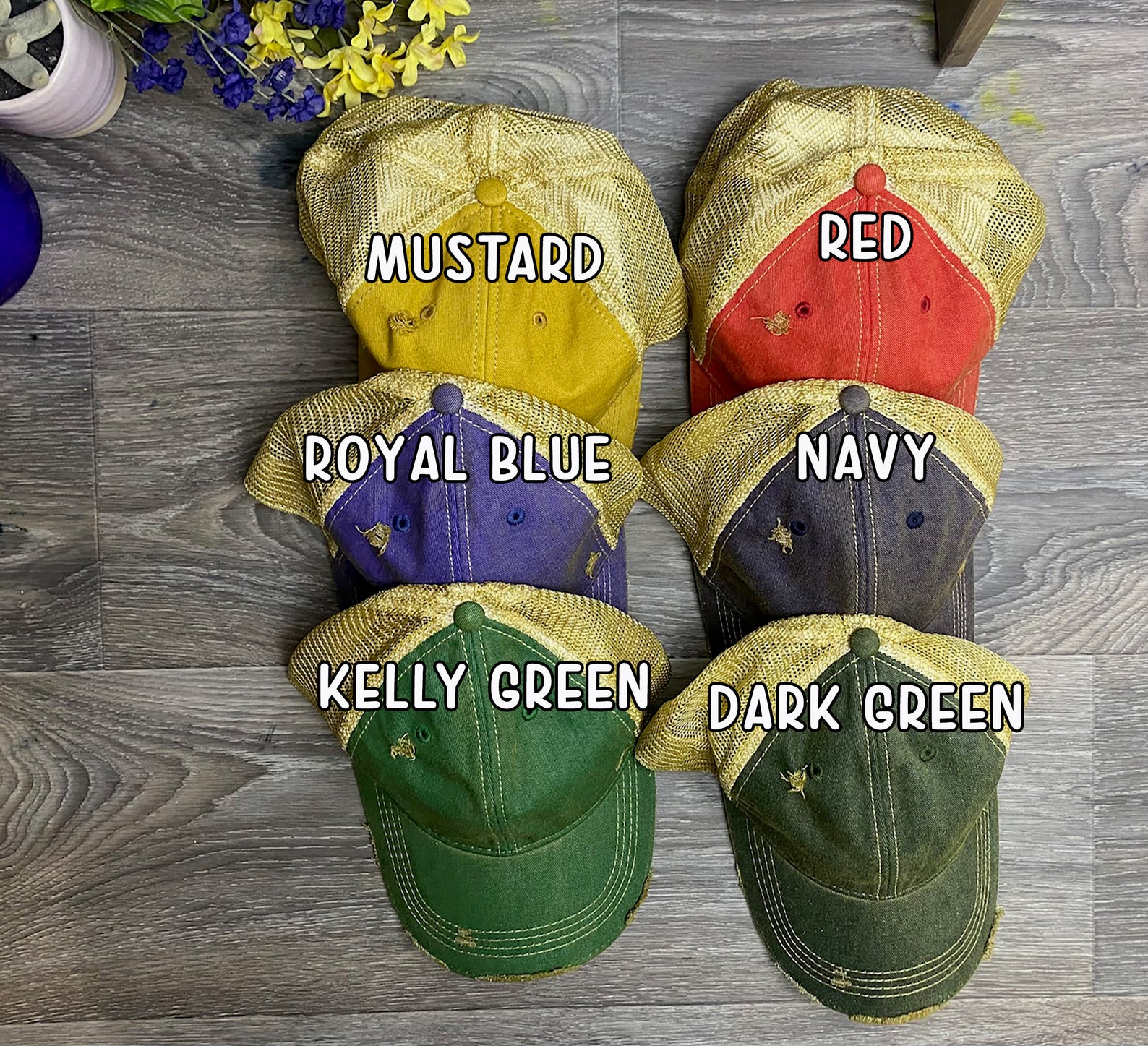 Custom Logo Patch Hat, Distressed Trucker Cap, Headmost Brand - Etsy