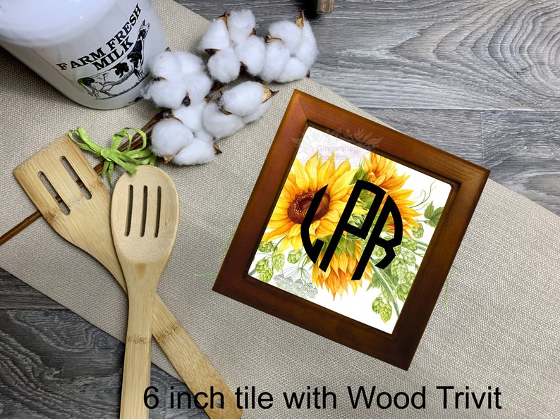 Sunflower Trivet-sunflower Hot Plate Custom Photo Ceramic - Etsy