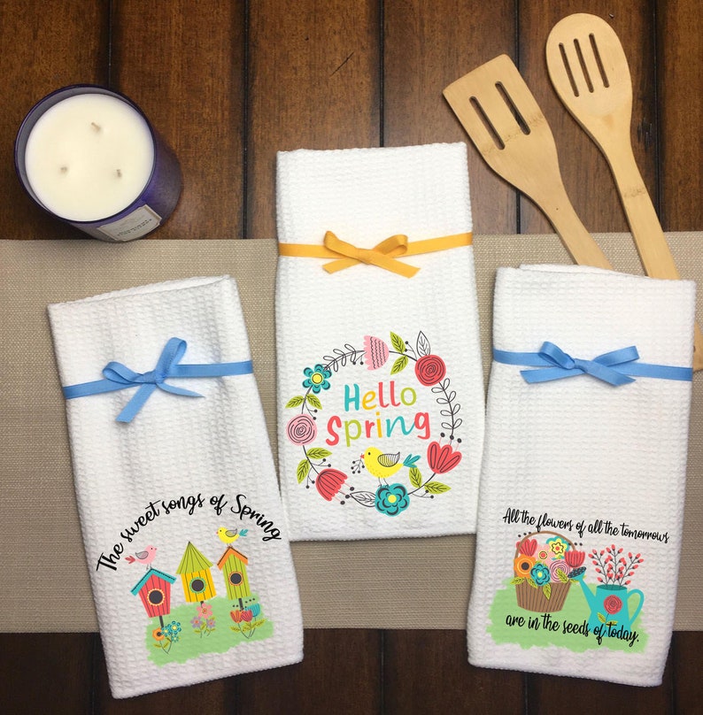 Dish Towels spring Kitchen Towels Free Shipping Dish - Etsy