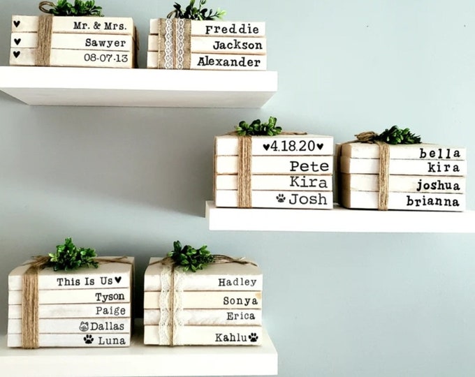 Farmhouse Book Stack ,farmhouse Wooden Decoration, Holly Jolly ...